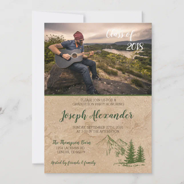 Rustic Mountain Graduation Invitation | Zazzle