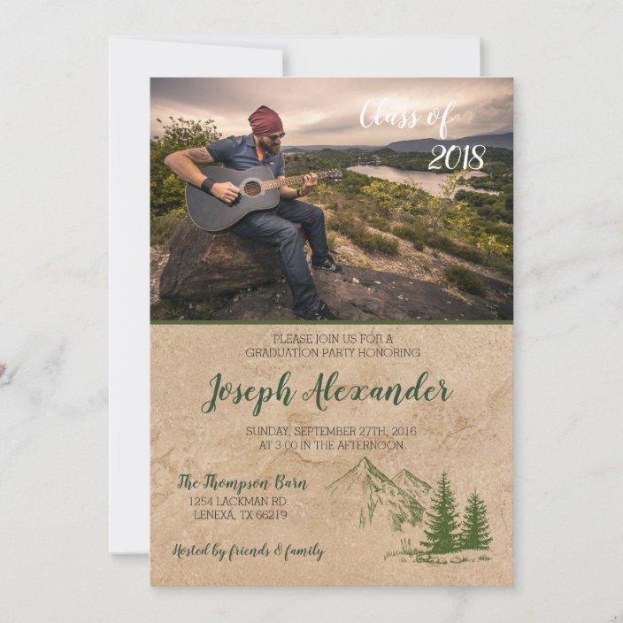 Rustic Mountain Graduation Invitation | Zazzle.com