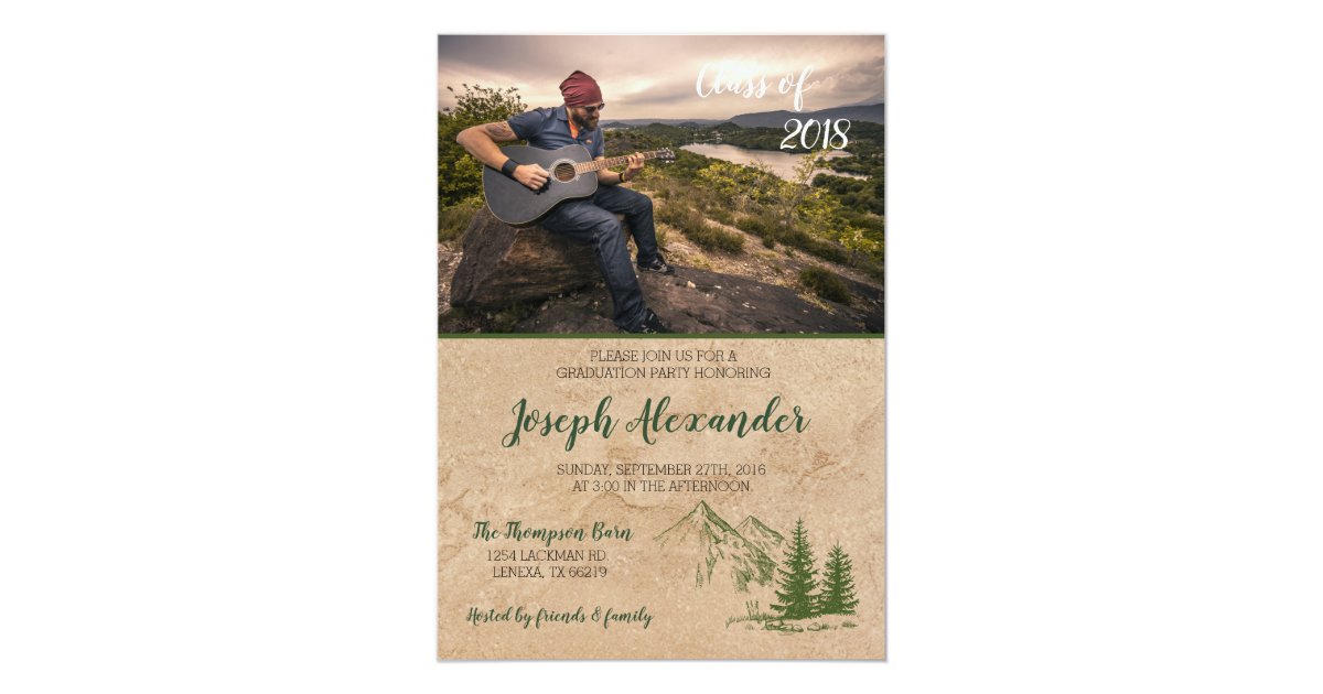 Rustic Mountain Graduation Invitation | Zazzle.com