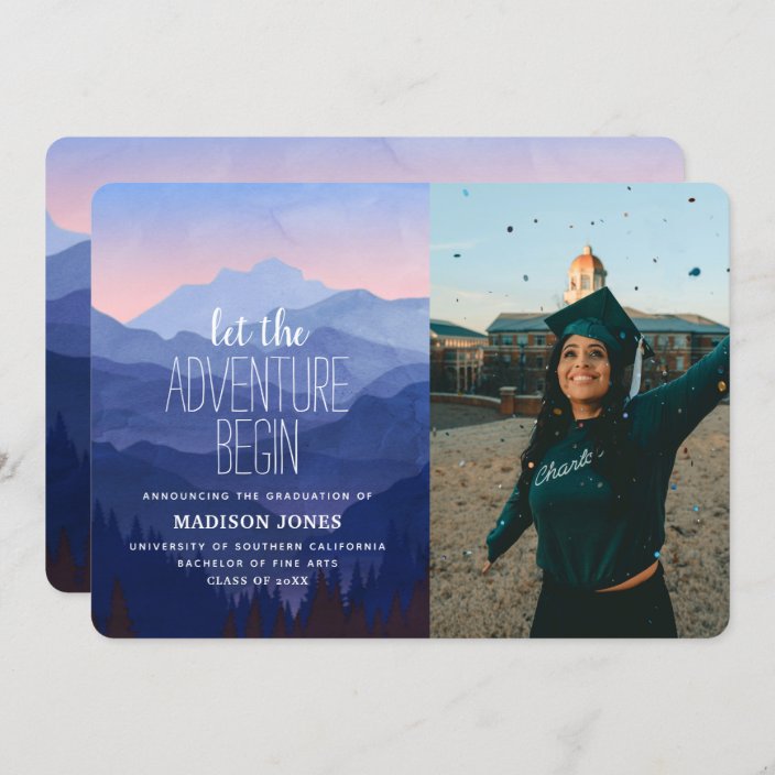 Rustic Mountain Graduation Photo Announcement | Zazzle.com