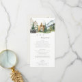 Rustic Mountain Pine Forest Wood Cabin Menu Card | Zazzle