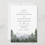 Rustic Mountain Pine Tree Wedding Invitation | Zazzle