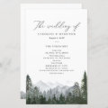 Rustic Mountain Pine Tree Wedding Program | Zazzle