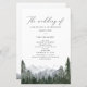 Rustic Mountain Pine Tree Wedding Program | Zazzle