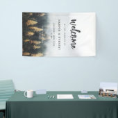 Rustic Mountain Pine Trees Fall Forest Welcome Banner | Zazzle