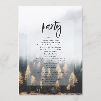 Rustic Mountain Pine Trees Fall Wedding Ceremony Program | Zazzle