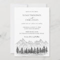 Rustic Mountain Sketch Woodland Pine Wedding Invitation | Zazzle