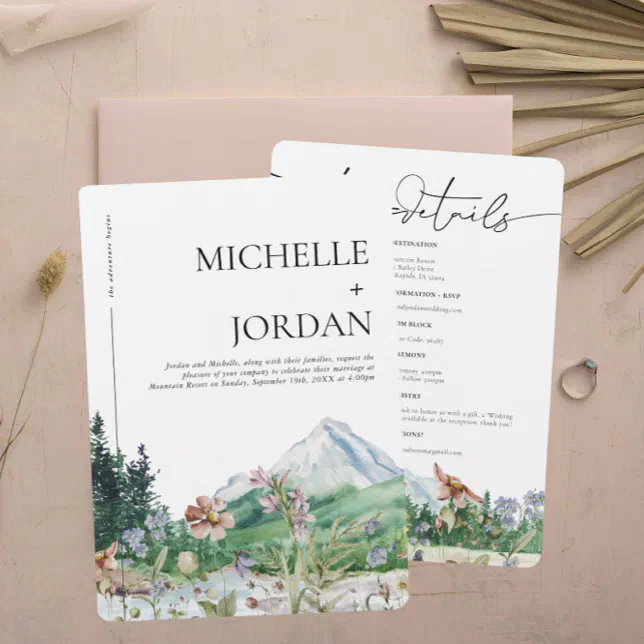 Rustic Mountain Wildflower | Boho Wedding Invitation | Zazzle