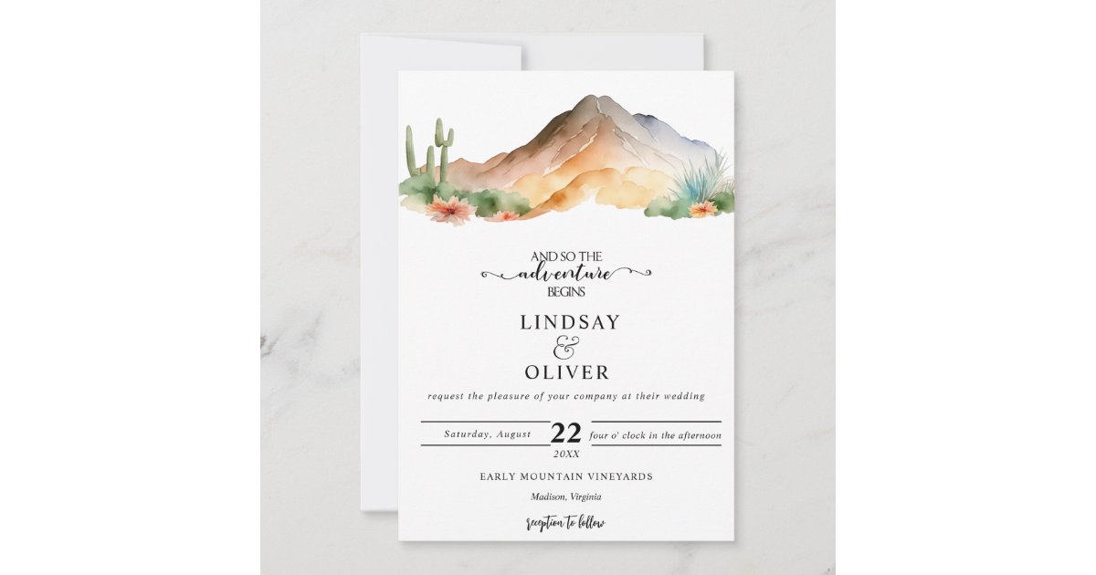 Rustic Mountains | Desert Wedding Invitation | Zazzle