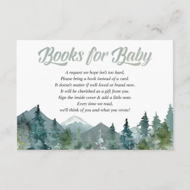 Rustic mountains forest book instead of card | Zazzle