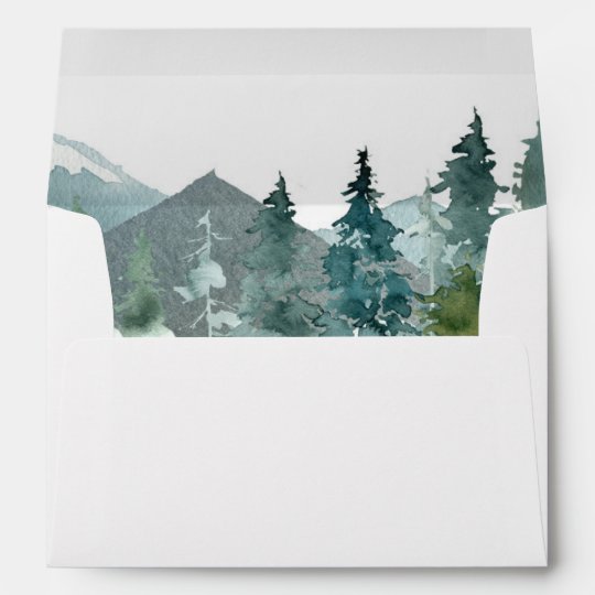 Rustic mountains forest envelopes for 5x7 card | Zazzle.com