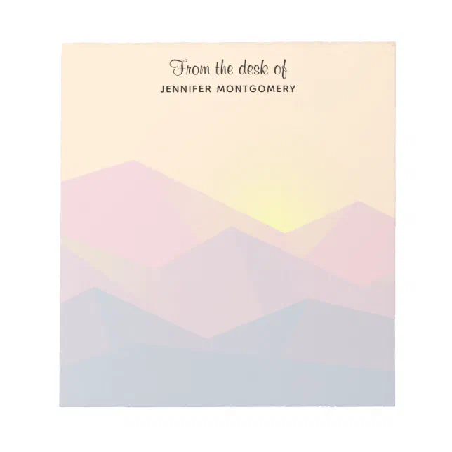 Rustic Mountains Geometric Minimalist Notepad | Zazzle