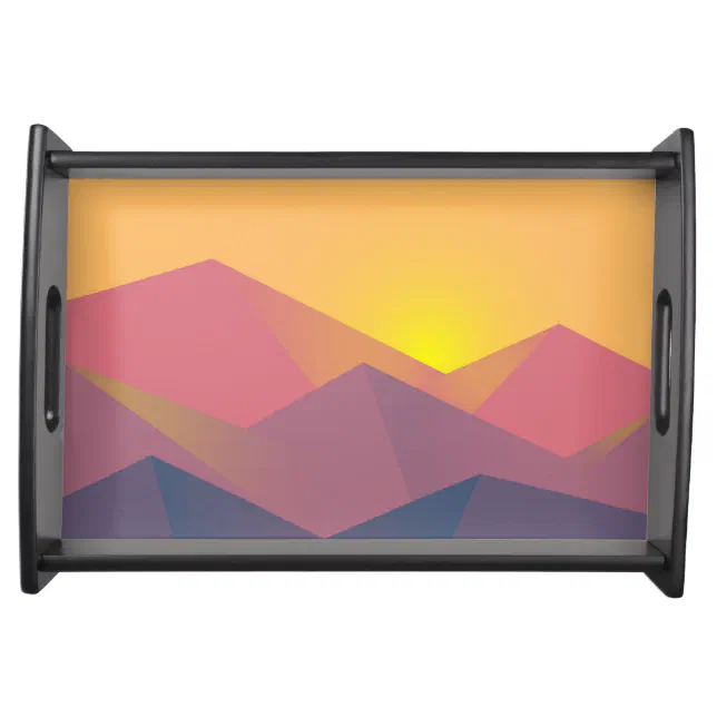 Rustic Mountains Geometric Minimalist Serving Tray | Zazzle