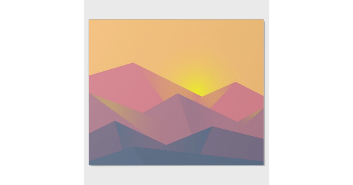 Rustic Mountains Geometric Minimalist Wrapping Paper | Zazzle