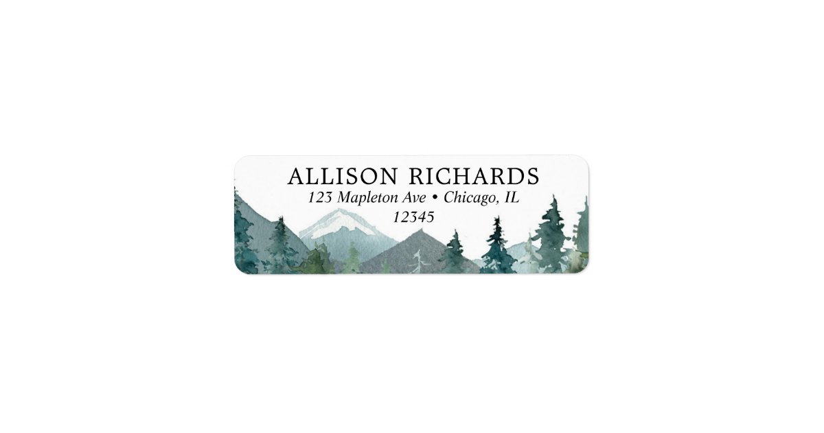 Rustic mountains outdoor theme wedding label | Zazzle