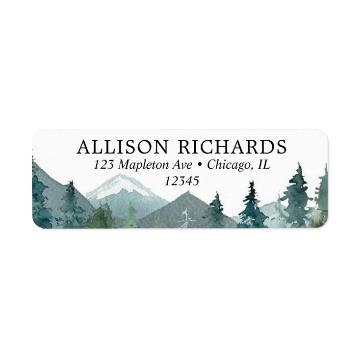 Rustic mountains outdoor theme wedding label | Zazzle