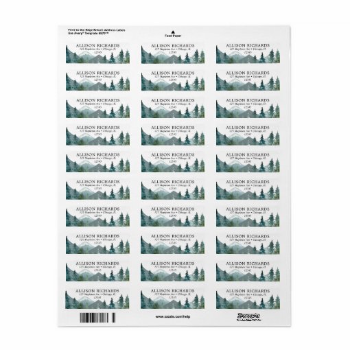 Rustic mountains outdoor theme wedding label | Zazzle