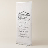 Rustic Mountains & Pine Trees Wedding Welcome Retractable Banner | Zazzle
