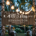 Rustic Mr Mrs Heart Script Lights Wood Wedding Banner | Zazzle