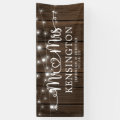 Rustic Mr Mrs Heart Script Lights Wood Wedding Banner | Zazzle