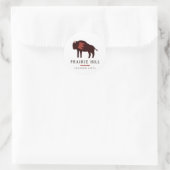 Rustic Native American Buffalo Logo Classic Round Sticker | Zazzle