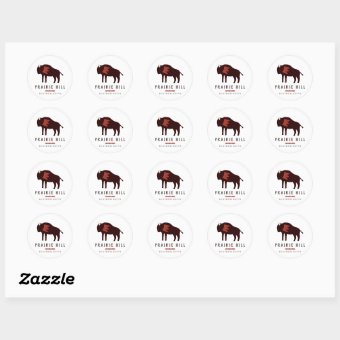 Rustic Native American Buffalo Logo Classic Round Sticker | Zazzle