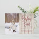 Rustic natural barn wood your photo winter holiday card | Zazzle