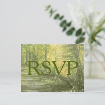 Rustic Nature RSVP Invitation Postcard | Zazzle