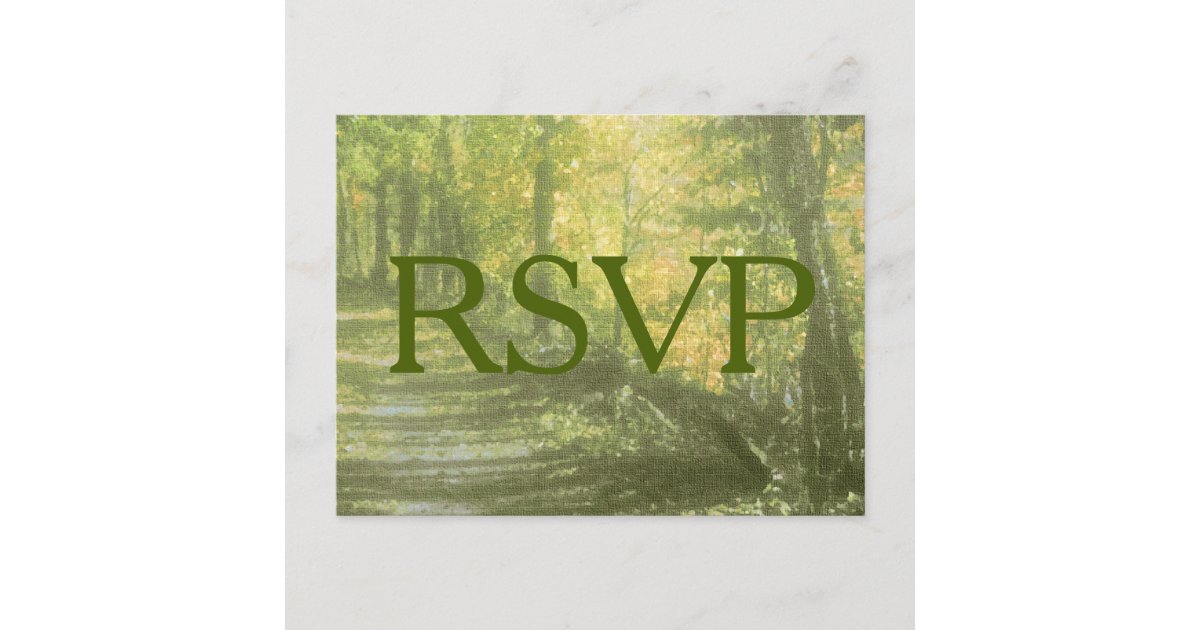 Rustic Nature RSVP Invitation Postcard | Zazzle