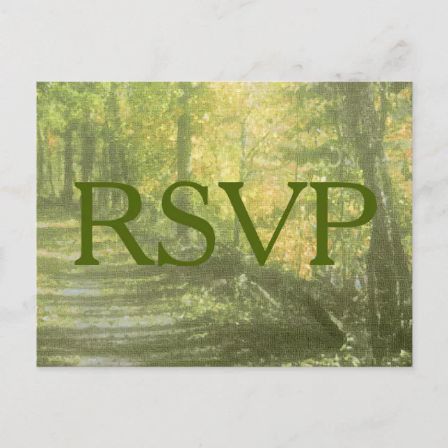 Rustic Nature RSVP Invitation Postcard | Zazzle