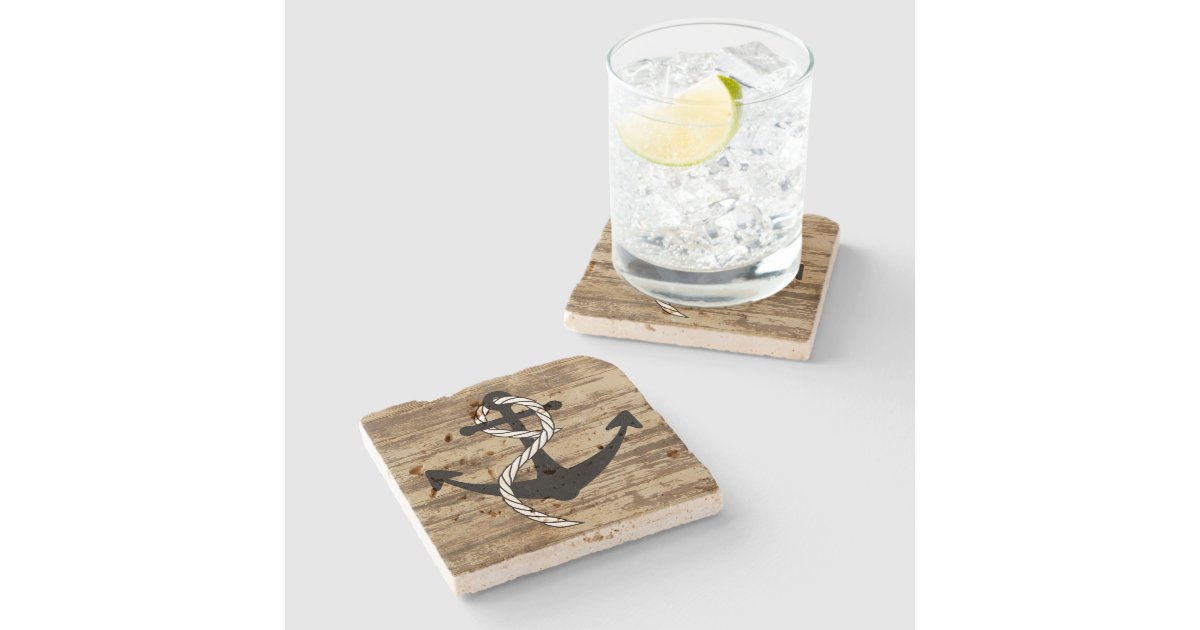 Rustic Nautical Anchor Coasters | Zazzle