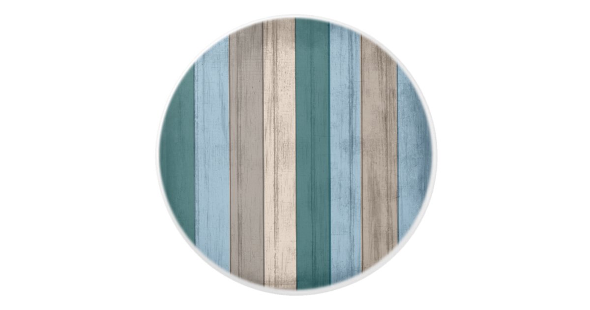 Rustic Nautical Beach Wood Stripes Ceramic Knob | Zazzle
