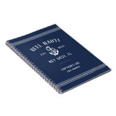 Rustic Nautical Navy Boat Name Captain's Log Notebook | Zazzle