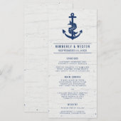 Rustic Nautical Wedding Menu / Navy | Zazzle