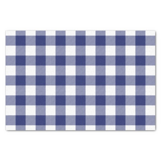 Rustic Navy Blue Buffalo Check Pattern Tissue Paper | Zazzle.com