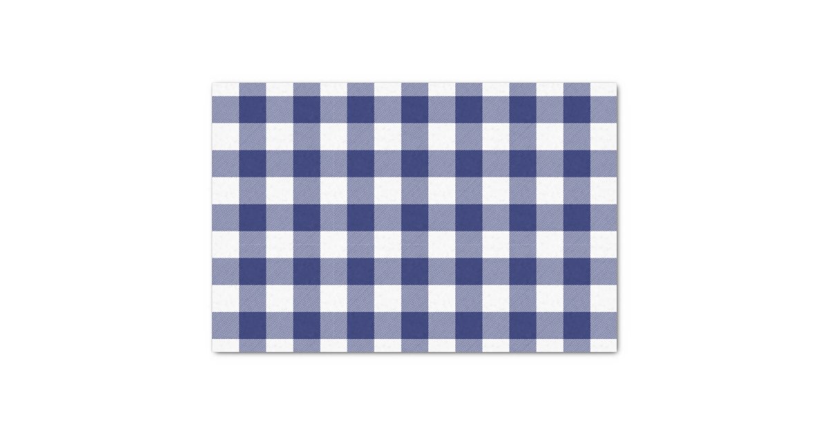 Rustic Navy Blue Buffalo Check Pattern Tissue Paper | Zazzle