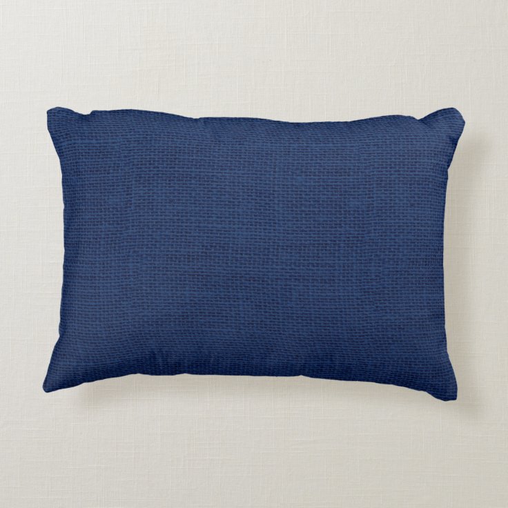 Rustic Navy Blue Burlap Texture Decorative Pillow | Zazzle