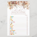 Rustic Neutral Boho Floral Emoji Pictionary Game | Zazzle