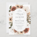 Rustic Neutral Boho Floral Wedding S2 Invitation | Zazzle
