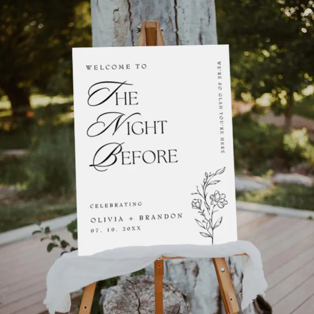 Rustic Night Before Rehearsal Dinner Welcome Sign | Zazzle