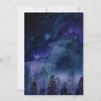 Rustic Night Sky Forest Wedding Invitation | Zazzle
