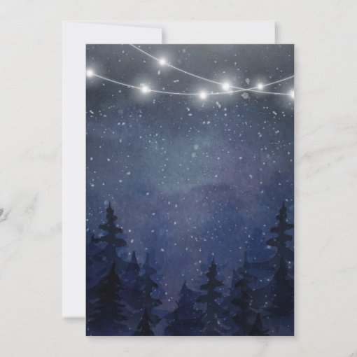Rustic Night Sky Forest Wedding | String Lights Invitation | Zazzle