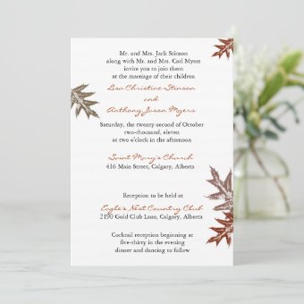 Rustic Oak Leaf Wedding Invitation | Zazzle