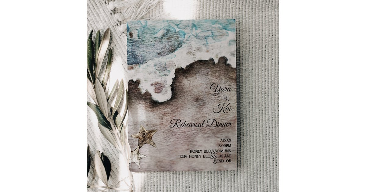 Rustic Ocean | Beach Destination Rehearsal Dinner Invitation | Zazzle