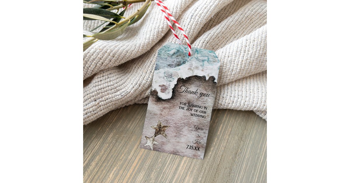 Rustic Ocean | Beach Destination Wedding Gift Tag | Zazzle