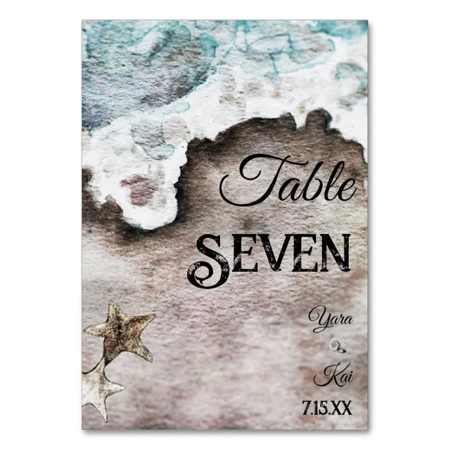 Rustic Ocean | Beach Wedding Table Number Card | Zazzle