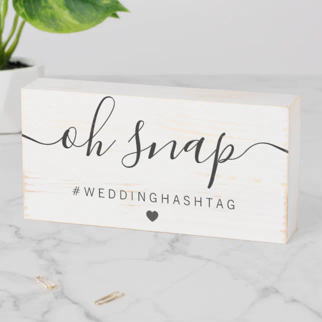 Rustic Oh Snap Sign for Wedding, Wood Box | Zazzle