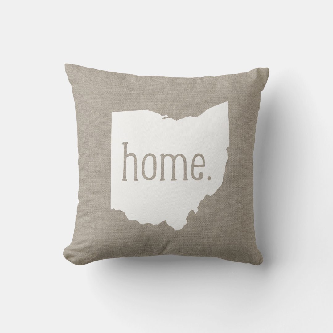 Rustic Ohio Home State Throw Pillow | Zazzle