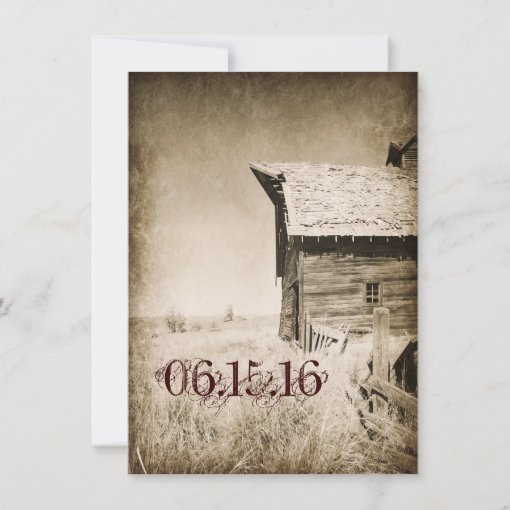 Rustic Old Barn Country Wedding Invitations | Zazzle