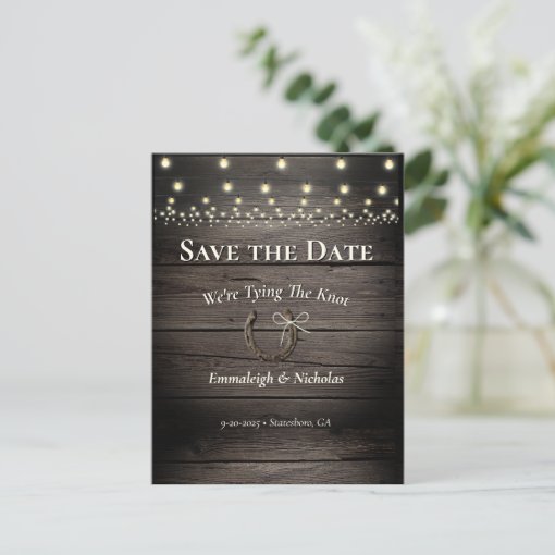 Rustic Old Barn Wood Save the Date Postcard | Zazzle